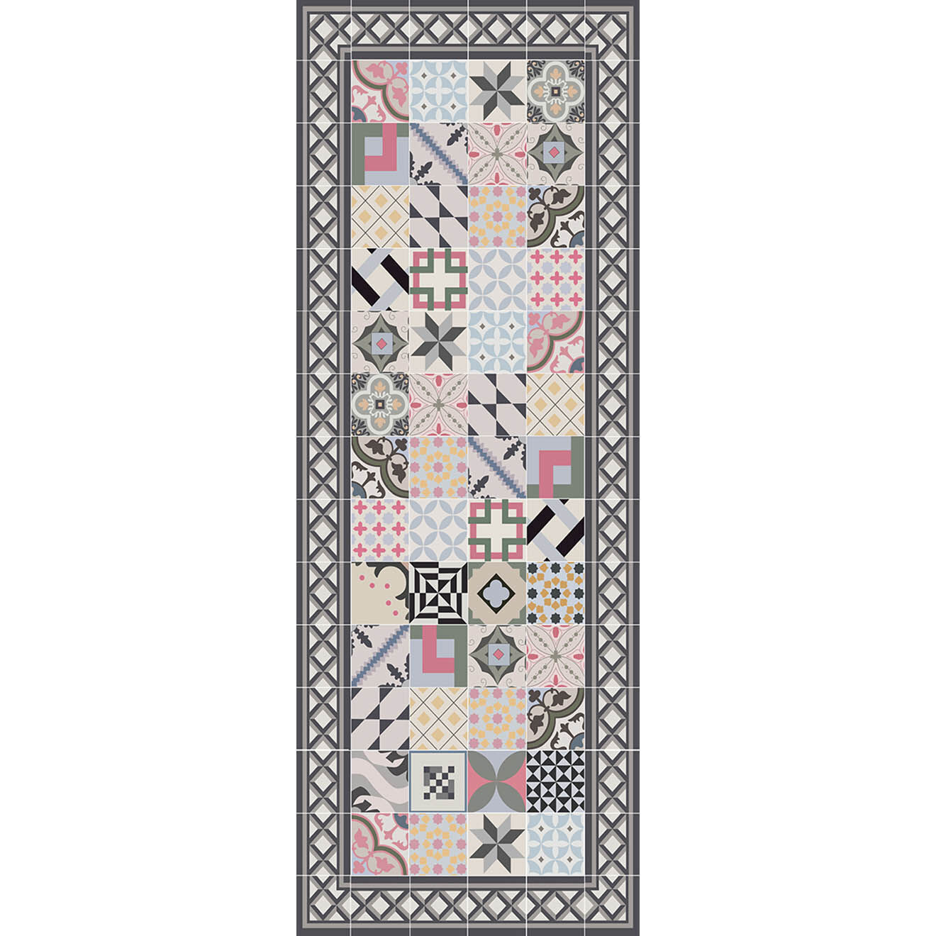 Tapis vinyle Nicolle multicolore - 66x180 cm - Vente Privée Floorart ...