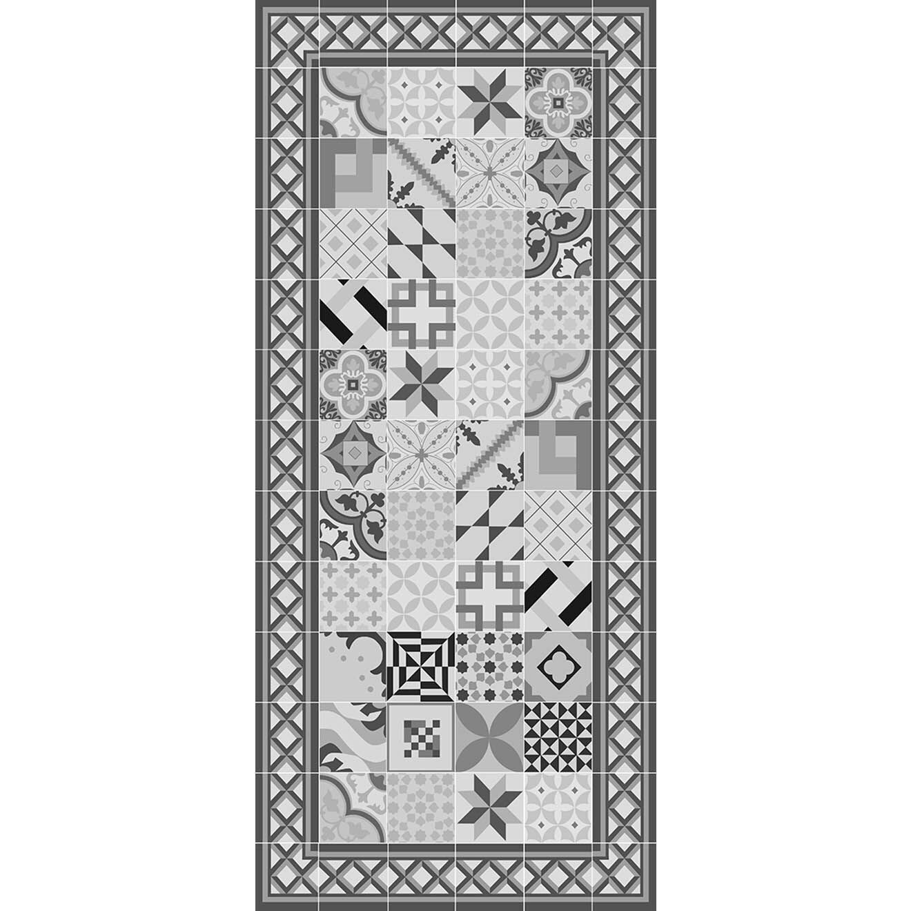 Tapis vinyle Nicolle gris gris - 66x150 cm - Vente Privée Floorart ...