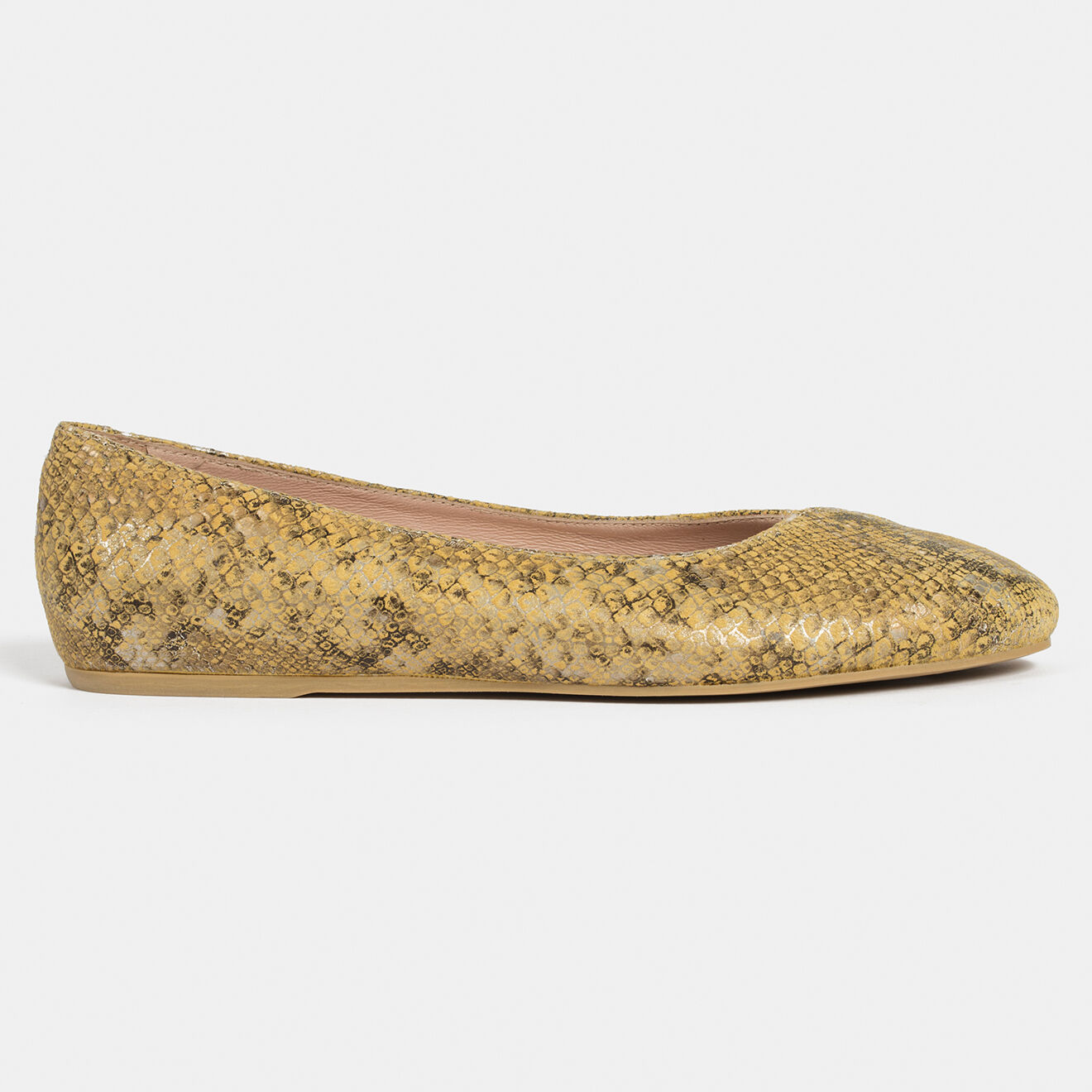 Ballerines en Cuir Footloose python jaunes - Vente privée L37 - BazarChic