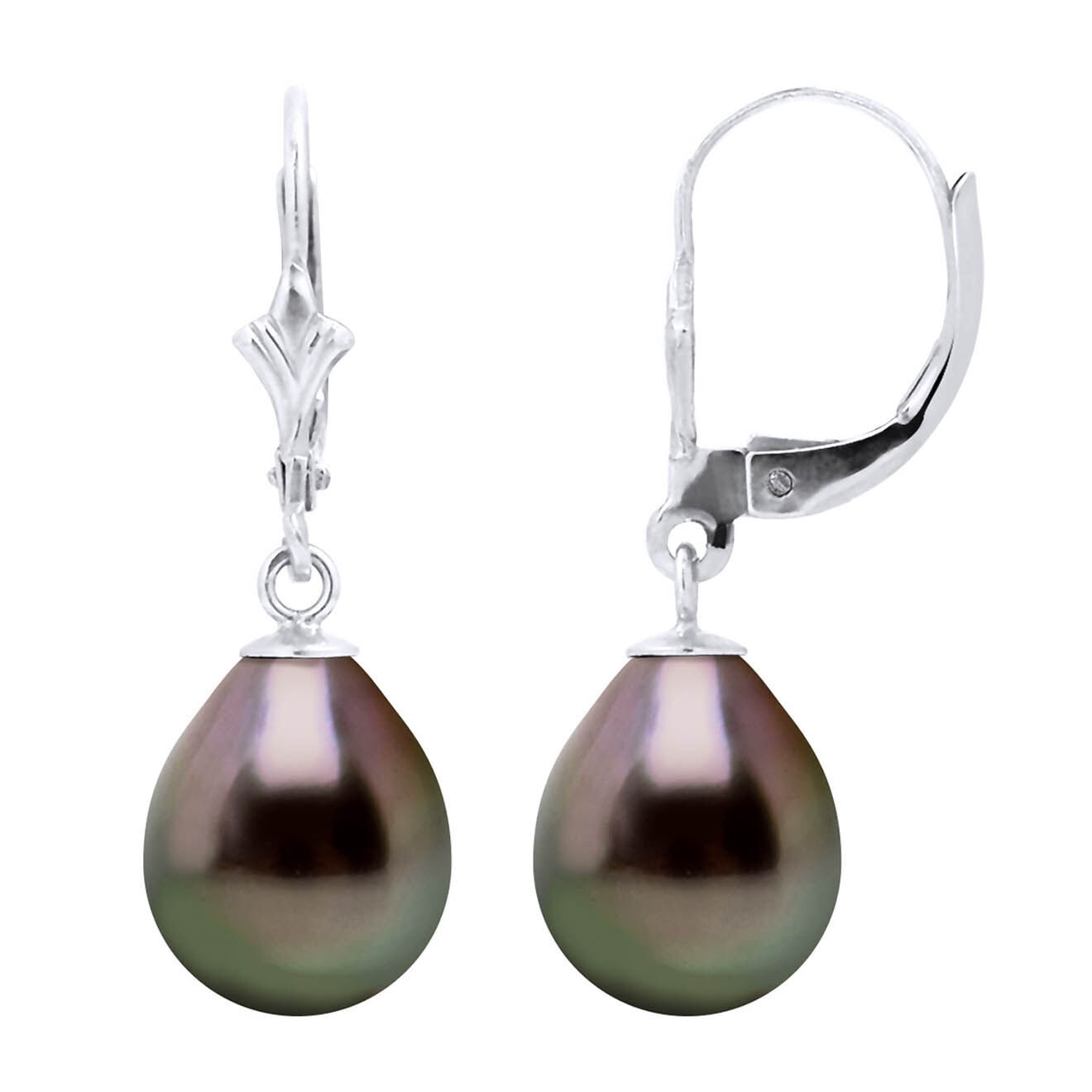 Boucles d'oreilles en Or Blanc & Perles de Tahiti poires - Vente Privée ...