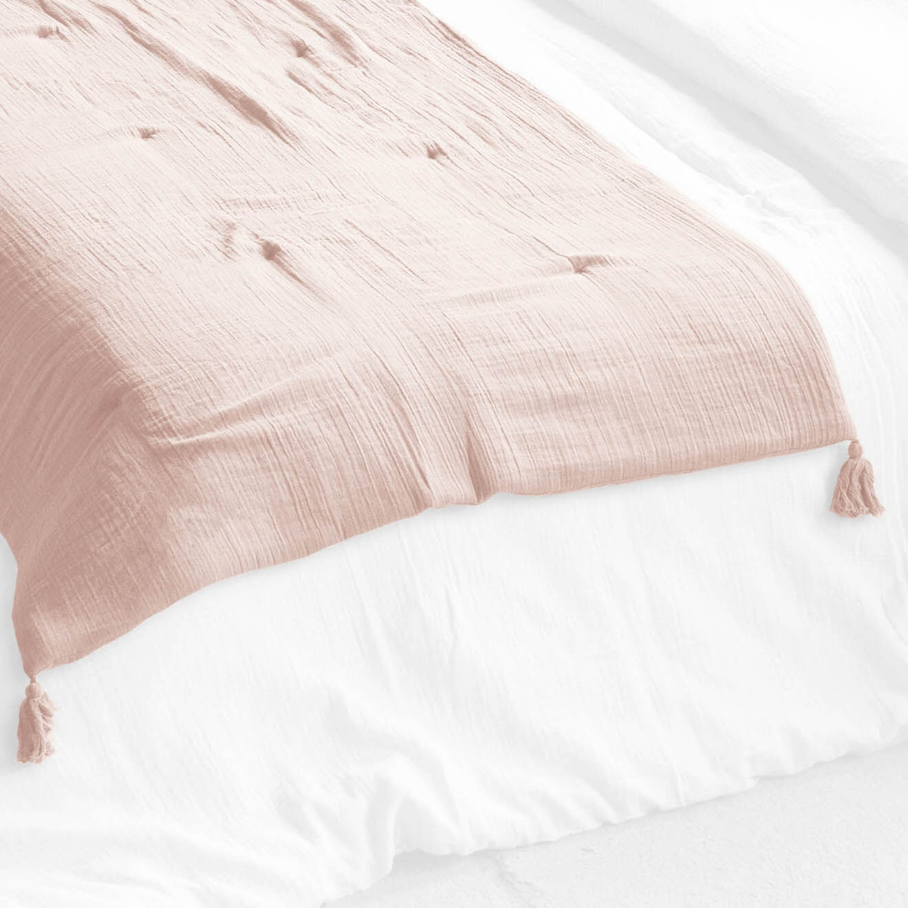 Édredon Gaze de Coton Gaïa Guimauve rose - 150x150 cm - Vente Privée L ...