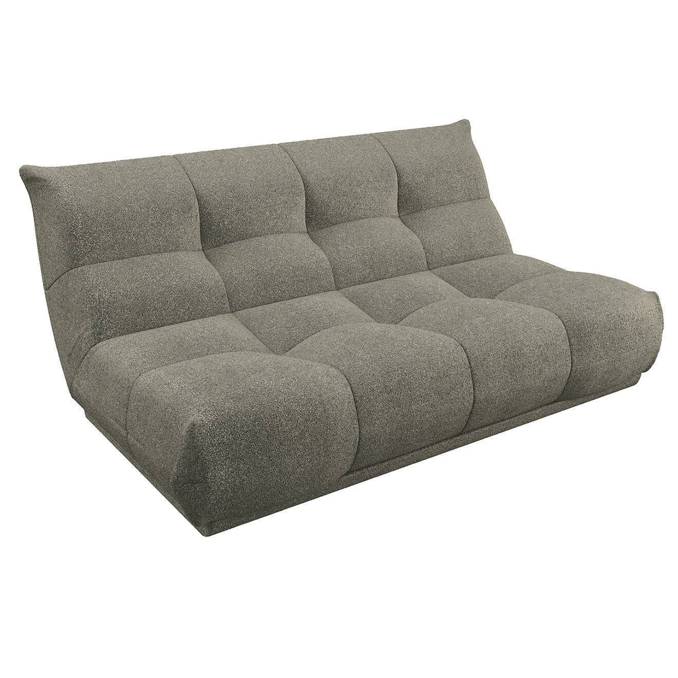Canapé 4 places cozy tissu bouclé vert olive - 210x112x80 cm - Vente ...