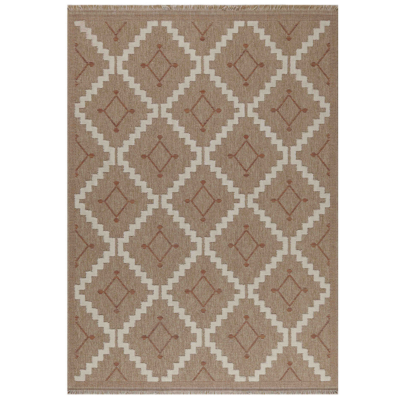 Tapis aspect jute TULUM 9041 intérieur & extérieur terra - 60x90 cm ...