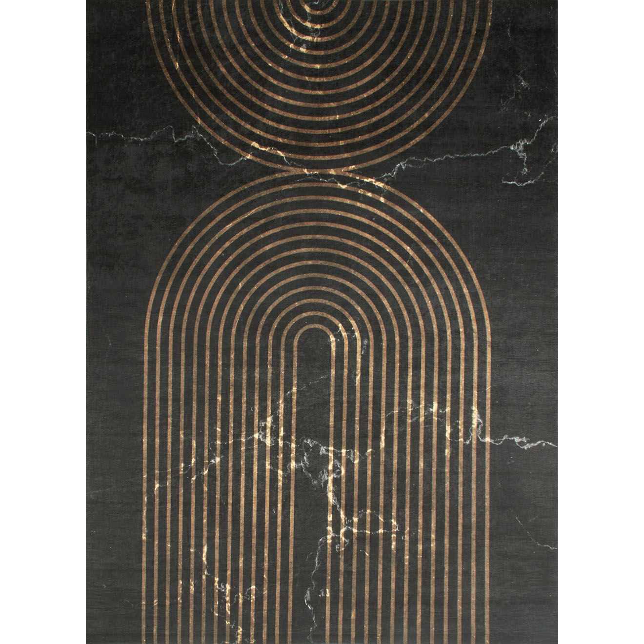 Tapis stampa doré/noir - 160x230 cm - Vente privée Nazar Rugs - BazarChic