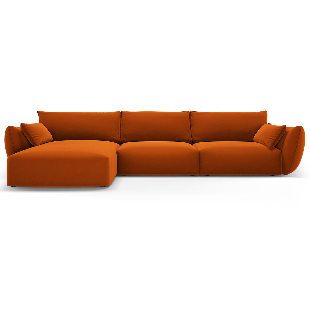 Canapé d'angle Gauche Velours Clau 4 Places terracotta - 300x166x85 cm ...