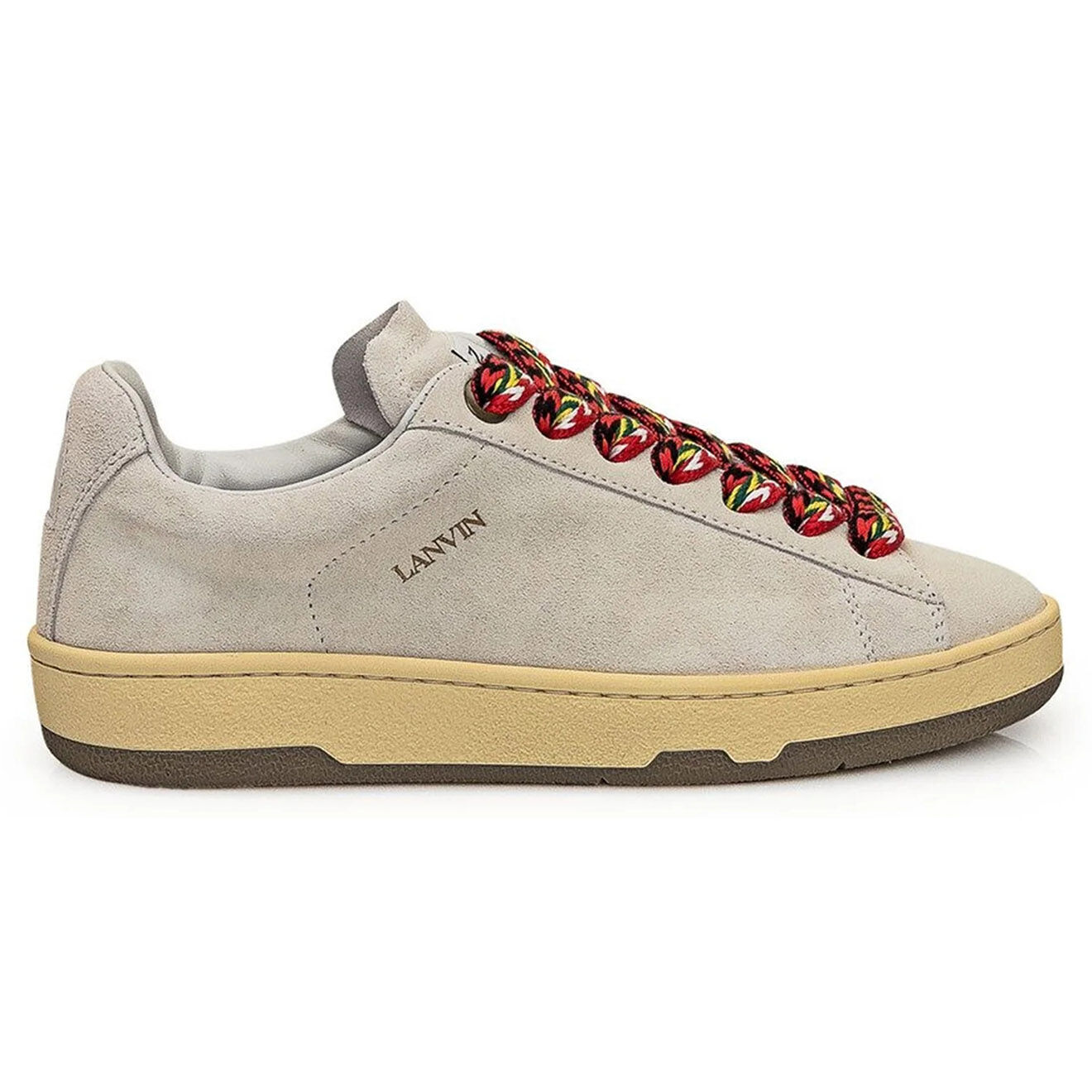 Baskets en Cuir Curb beiges - Vente privée Lanvin - BazarChic