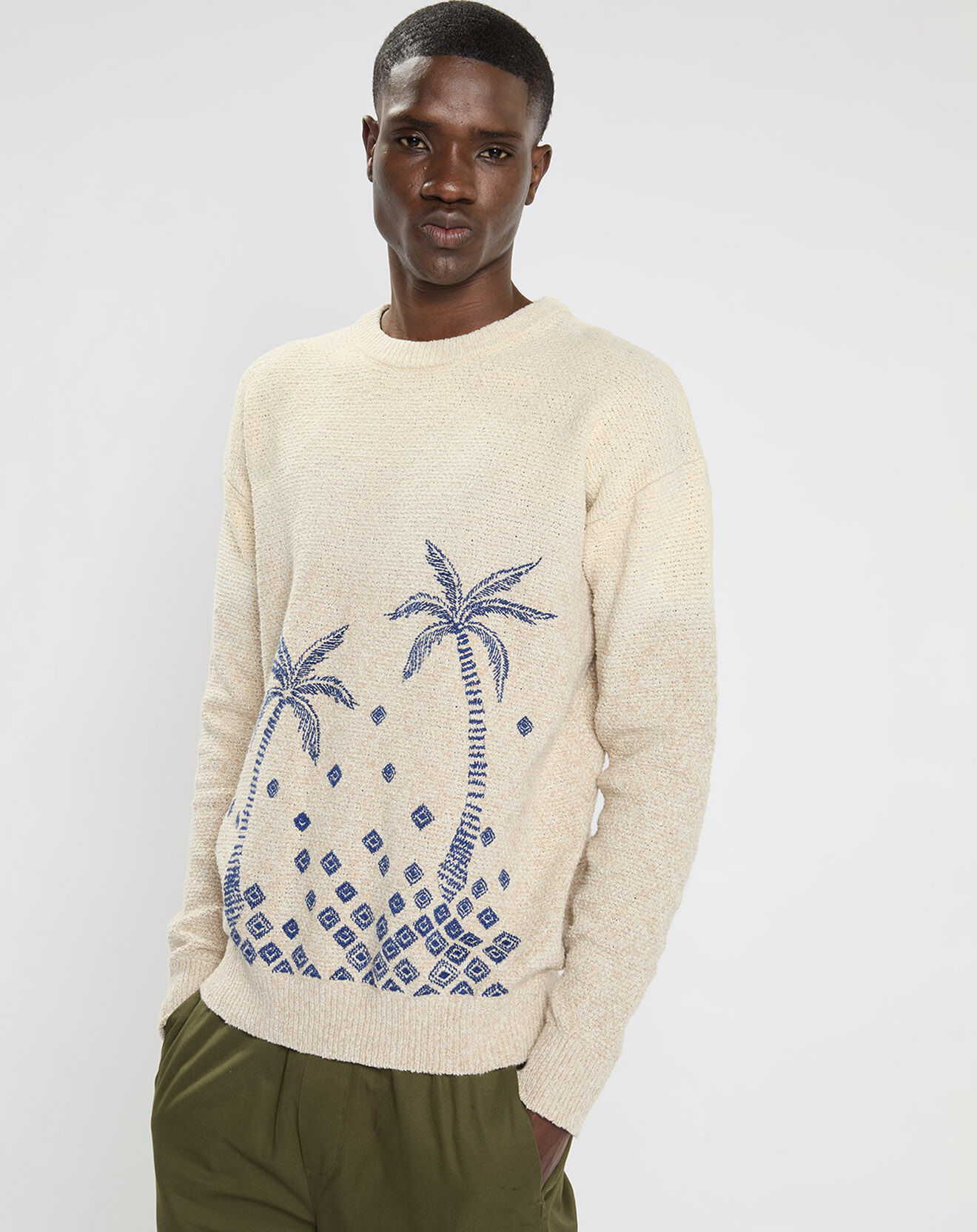 Pull col rond brodé beige clair - Vente privée Scotch & Soda - BazarChic