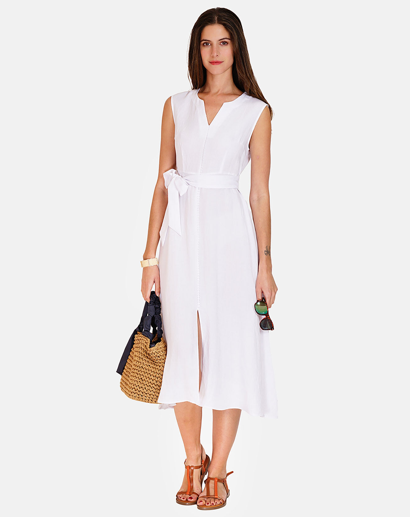 Robe en Lin & Coton Anais blanche - Vente privée Le Jardin du Lin ...