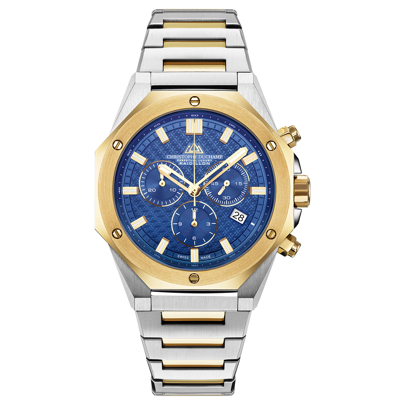 Montre Homme Quartz en Acier Raidillon Chrono argenté/doré - Vente ...