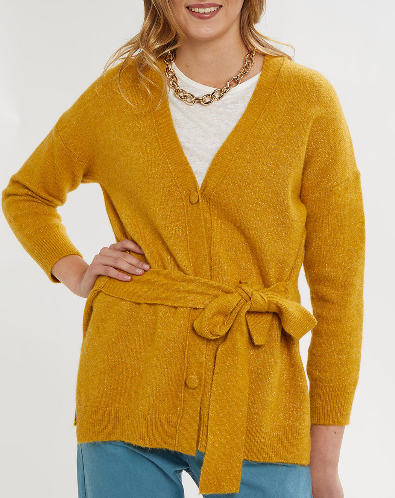 Gilet Hannae en Maille mélangée jaune - Vente privée Stella Forest ...