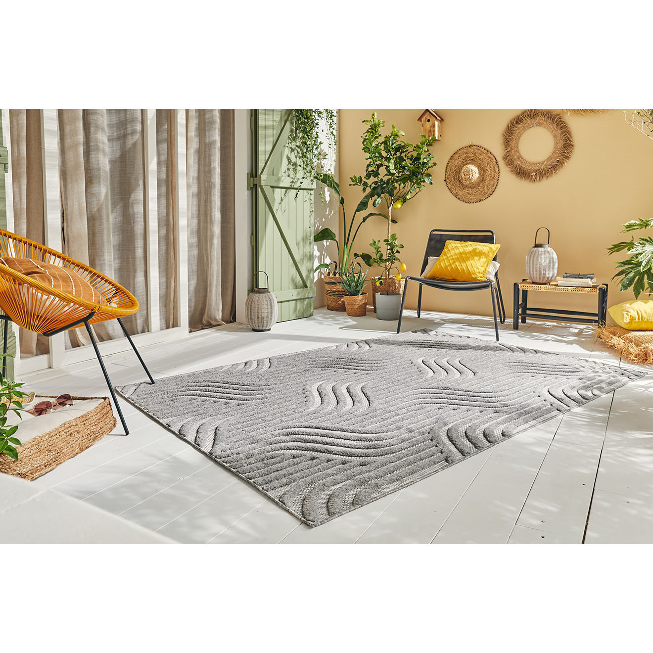 Tapis intérieur/extérieur Santorini 989 gris - 80x300 cm - Vente privée ...