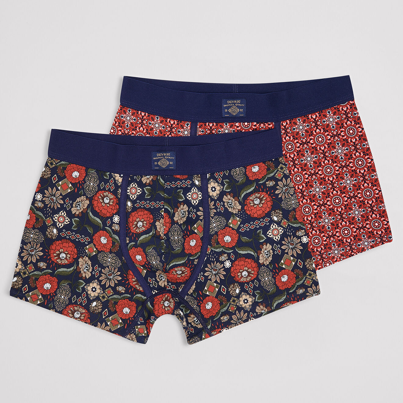 2 Boxers Selvis imprimés tomette bleu/rouge - Vente privée Devred ...
