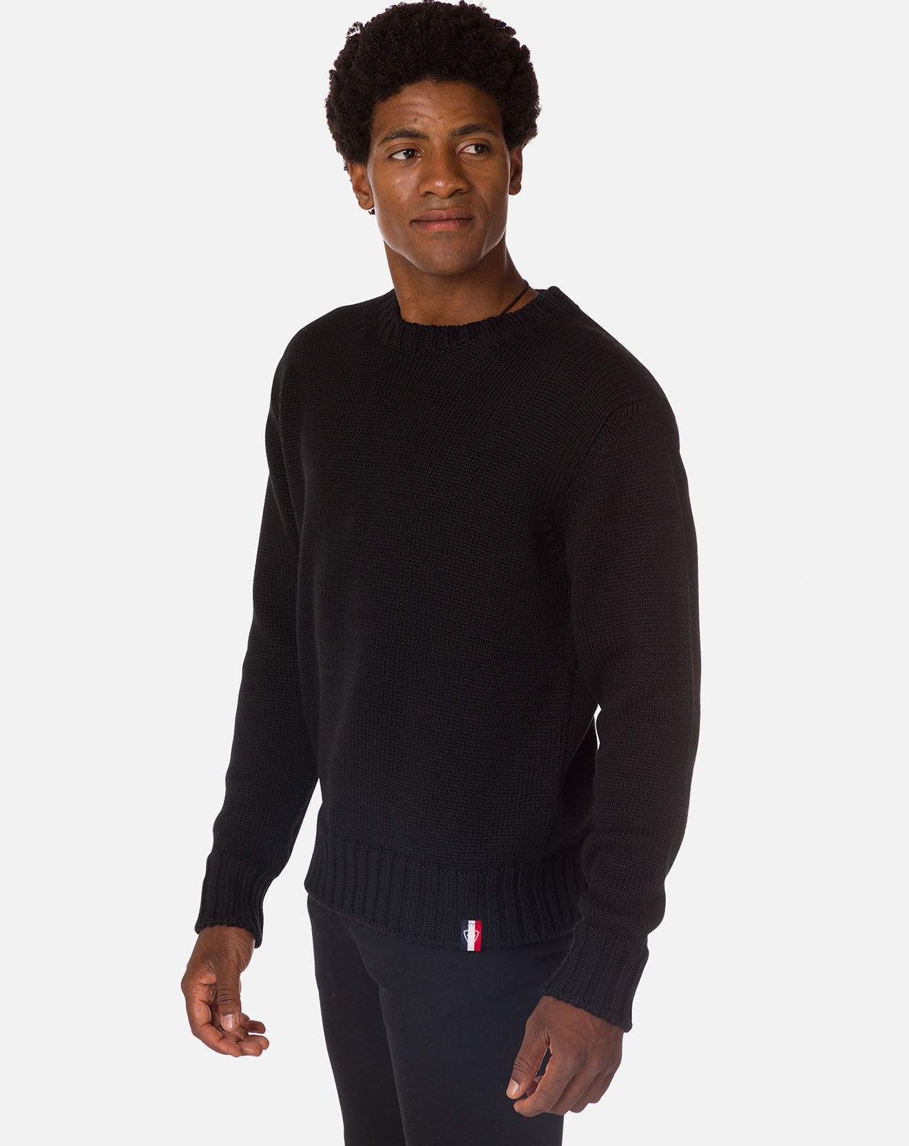 Pull en Laine mélangée Over noir - Vente Privée Rossignol - BazarChic