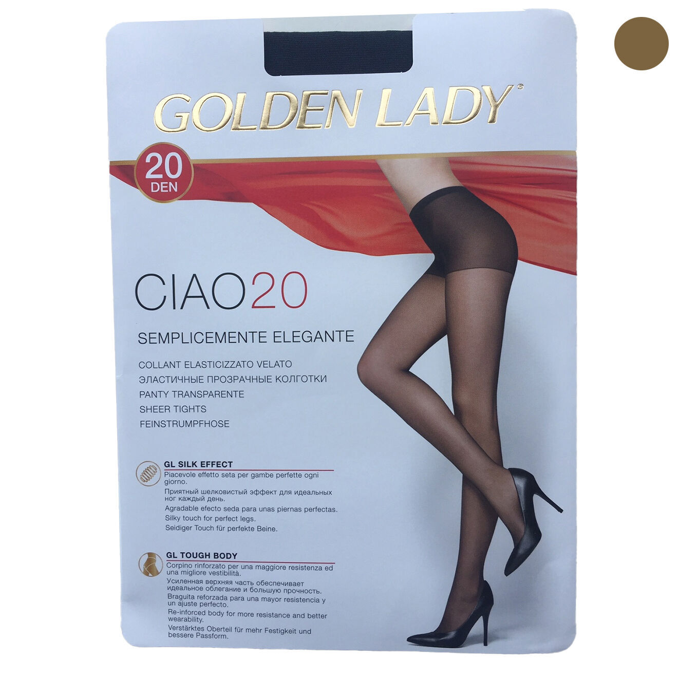 Collants Ciao 20 deniers marron - Vente privée Golden Lady - BazarChic