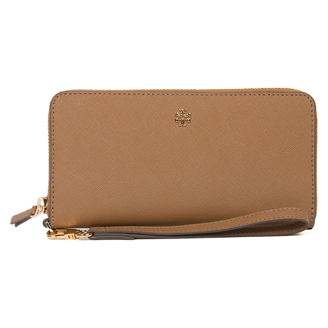 Portefeuille en Cuir continental Emerson marron - 19x11x3 cm - Vente privée Tory Burch - BazarChic