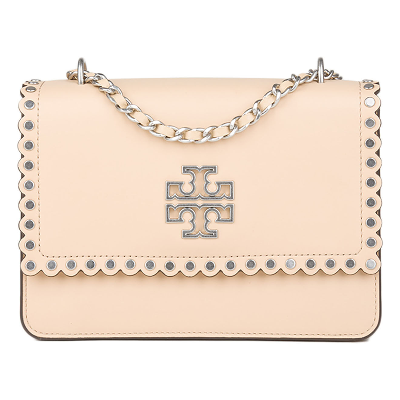 Sac bandoulière en Cuir Britten rose poudré - 27x10x14 cm - Vente privée Tory Burch - BazarChic