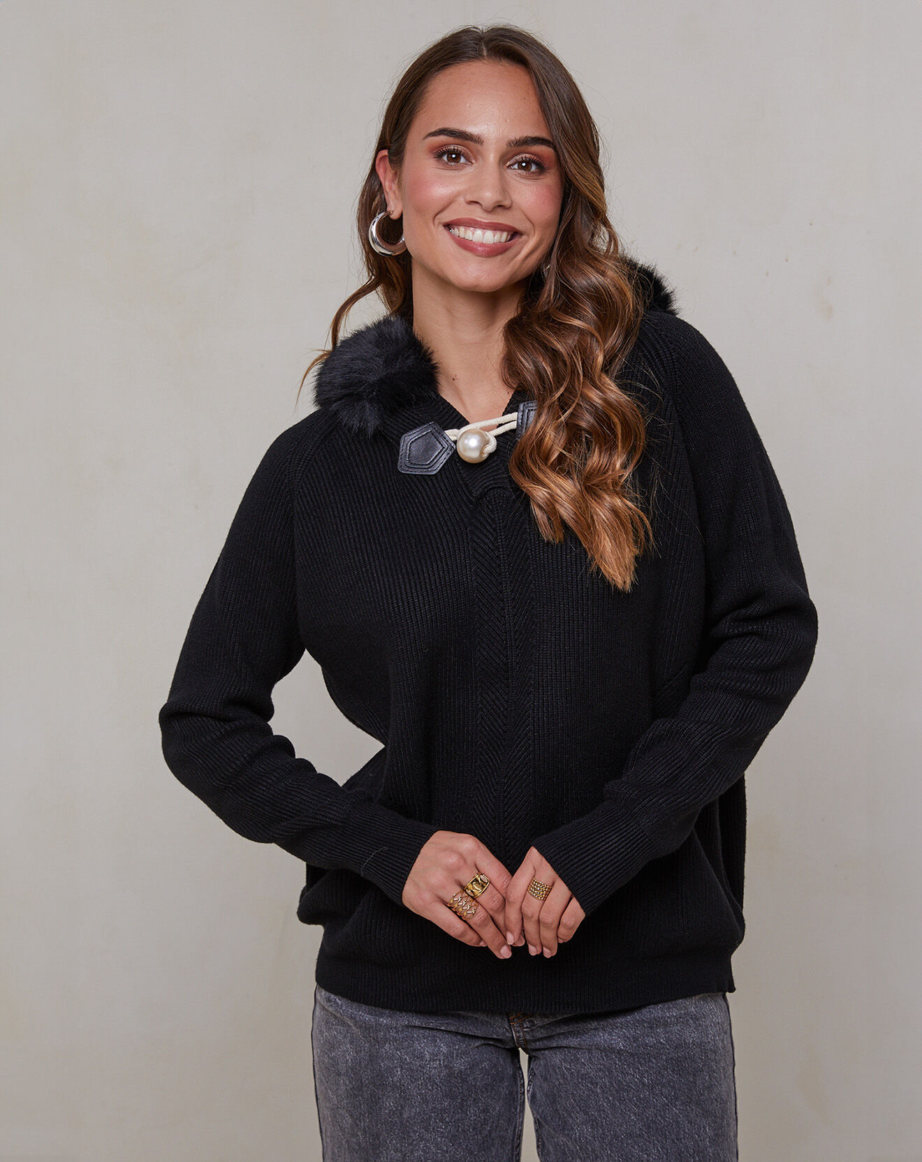 Pull Iris noir - Vente privée Soft Cashmere - BazarChic
