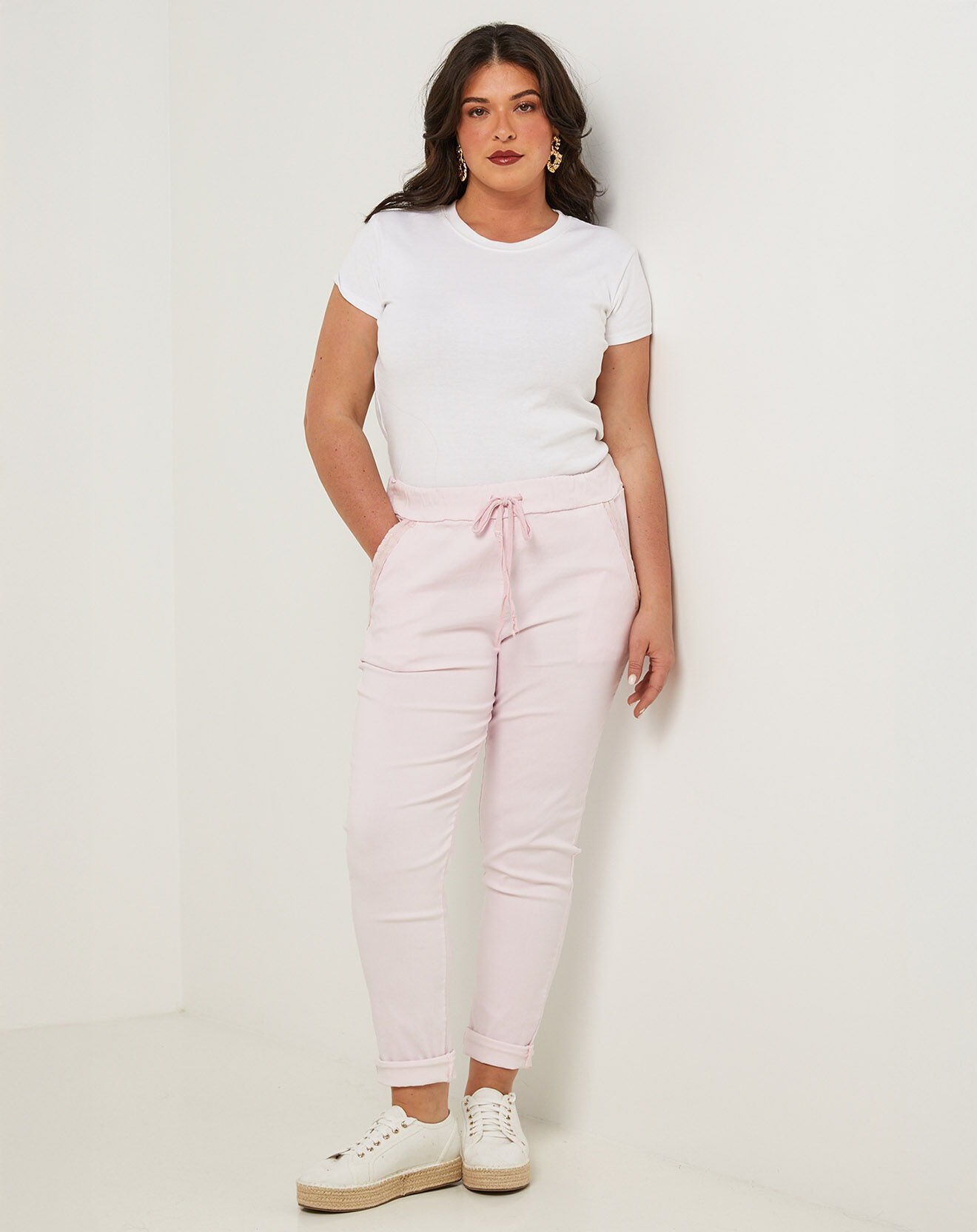 Pantalon Apolline rose - Vente privée Curvy Lady - BazarChic