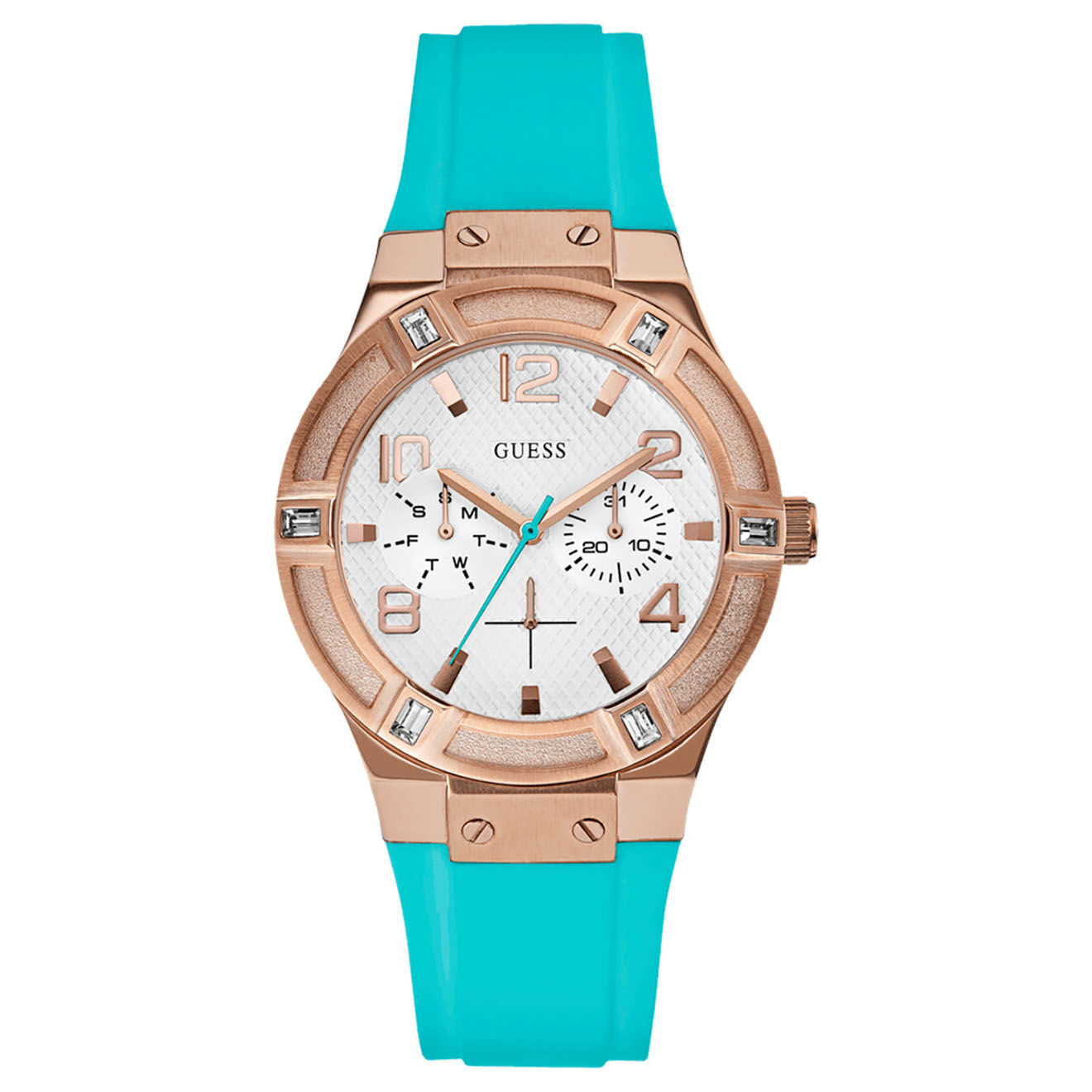 Montre Femme Sport Steel en Silicone bleue - Vente privée Guess - BazarChic