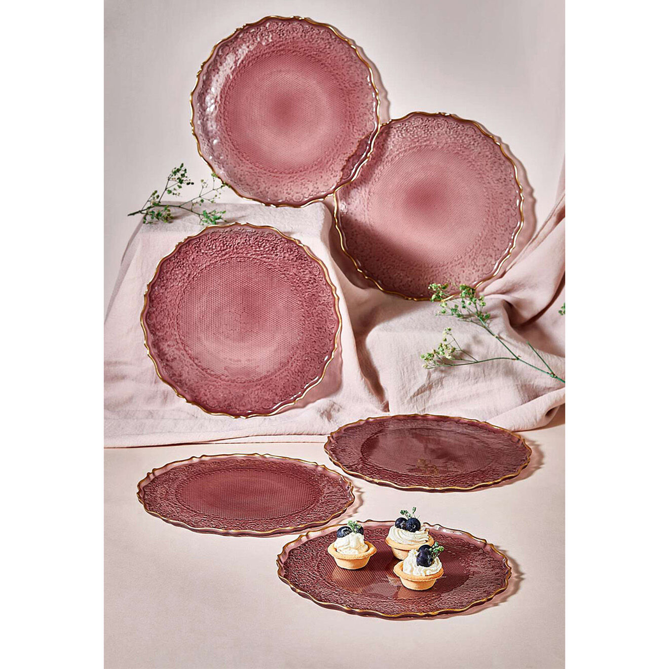 6 Assiettes à dessert damson - D.21 cm - Vente Privée Mioli - BAZARCHIC