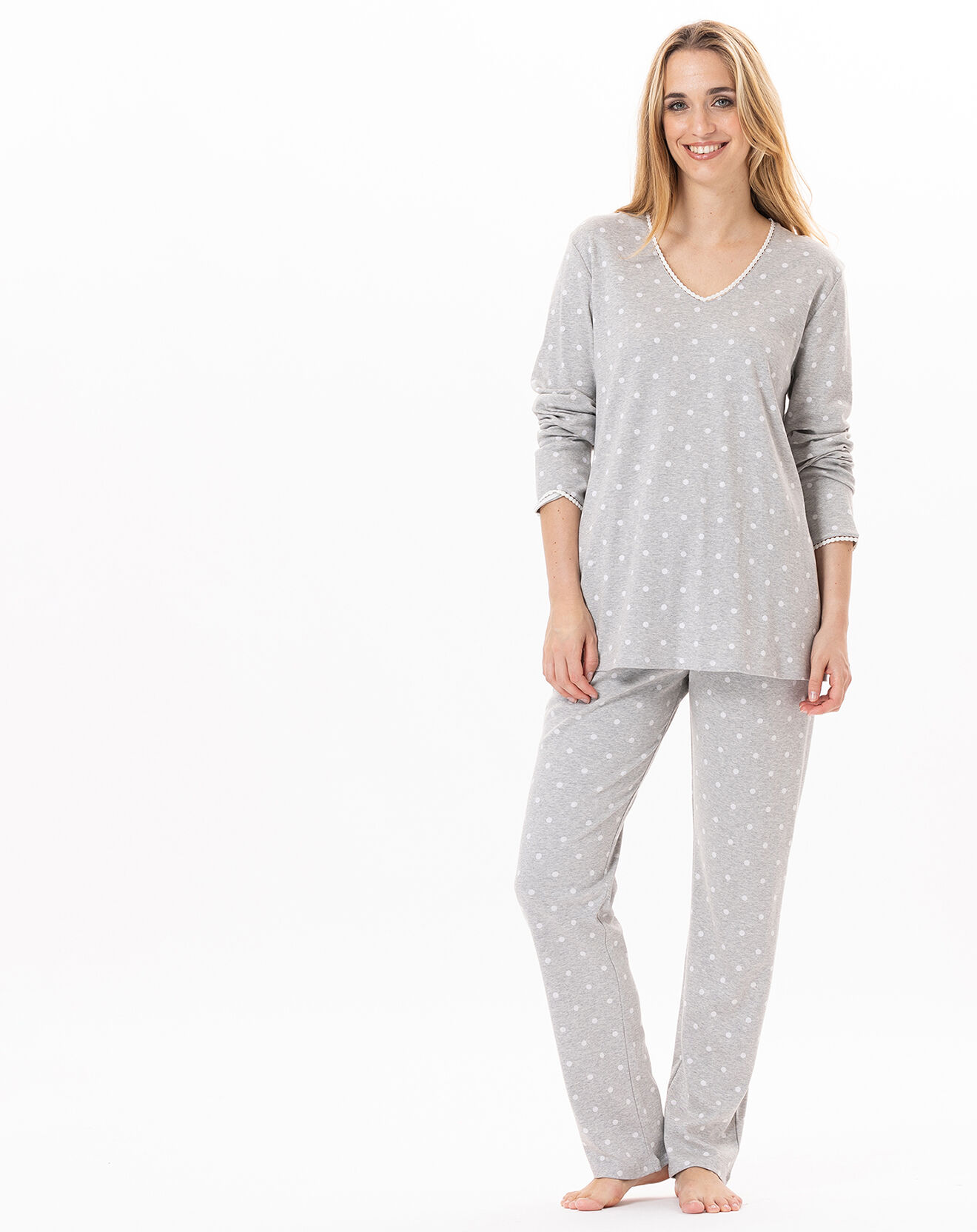 Pyjama Chamade gris chiné - Vente Privée Le Chat - Bazarchic