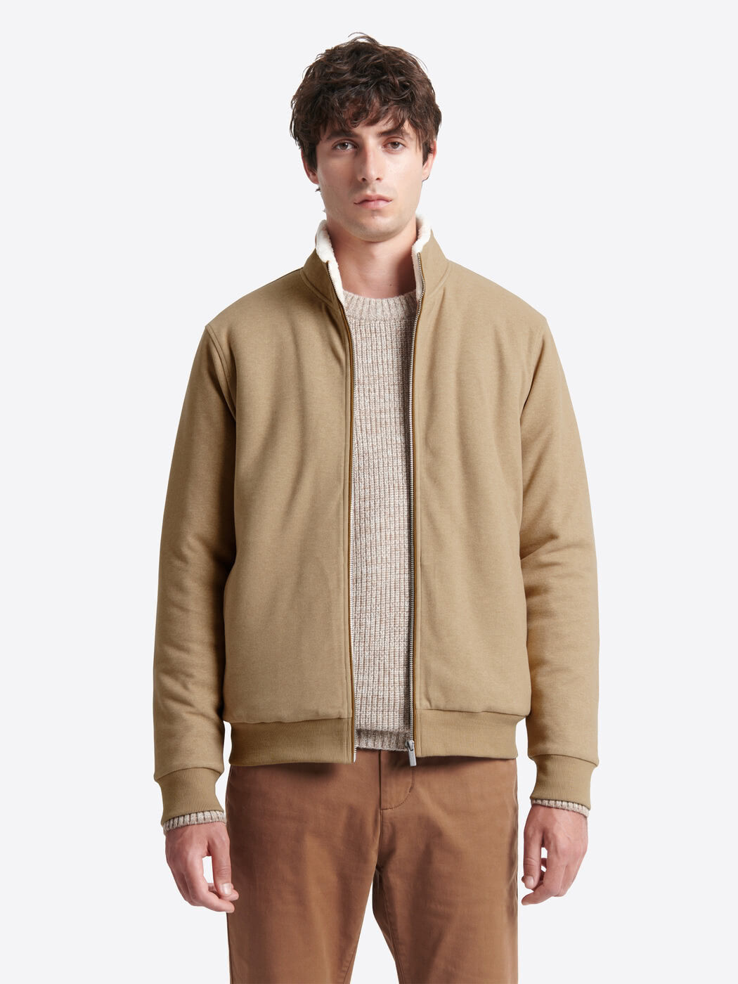 Sweat à col montant noisette - Vente Privée Devred - BAZARCHIC