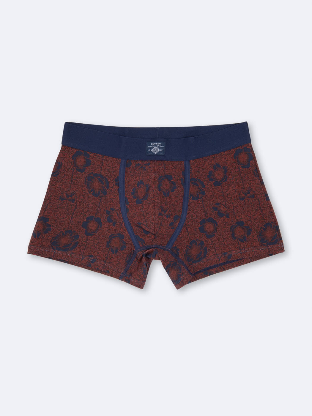 Boxer fleuri en coton brique - Vente Privée Devred - BAZARCHIC