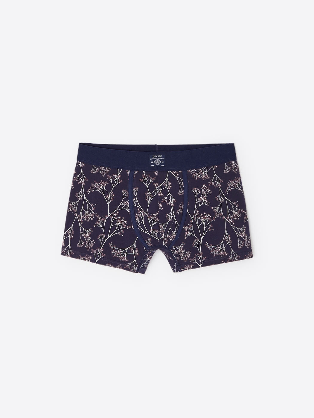 Boxer fleuri en coton bleu marine - Vente privée Devred - BazarChic
