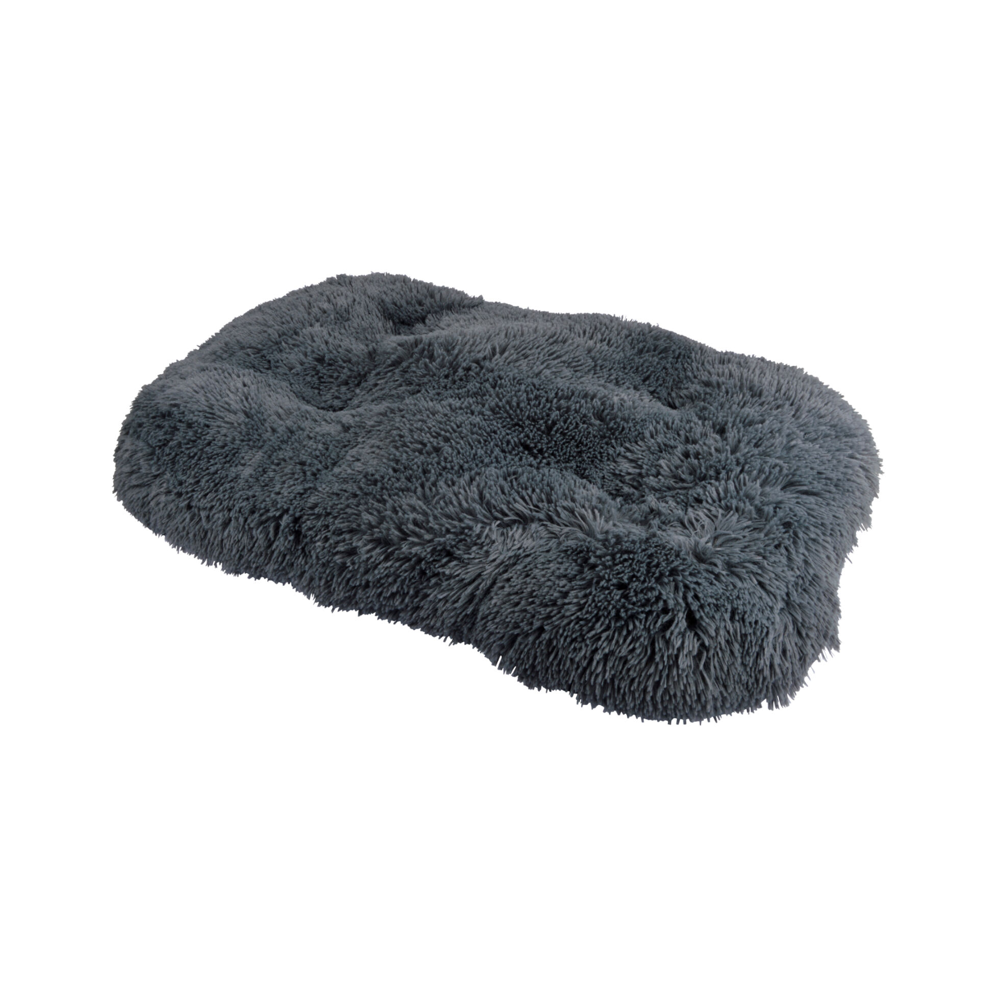 Coussin flocon reversible polyester 77*50*h5cm fluffy anthracite ...