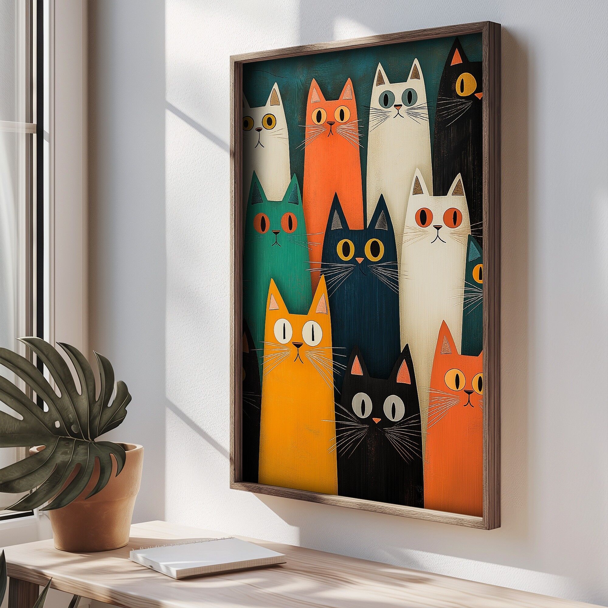Tableau décoratif encadré en MDF multicolore - 35 x 47 x 2 cm - Vente ...
