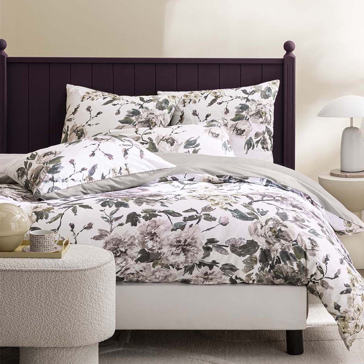 Housse de couette imprimée en satin de coton Shanghai garden - Vente ...