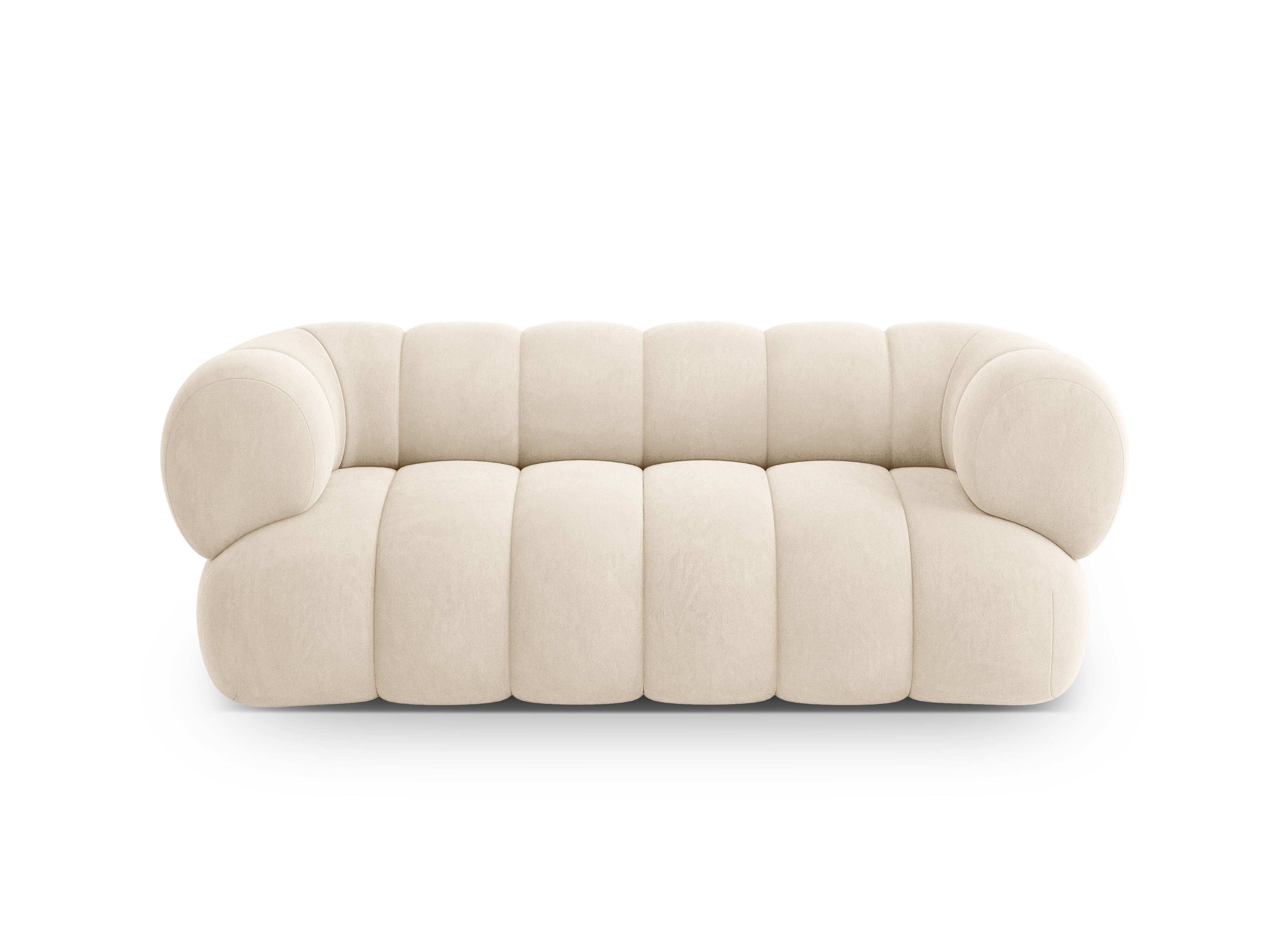 Canapé velours Koge 2 Places beige clair - 180x95x70 cm - Vente Privée ...