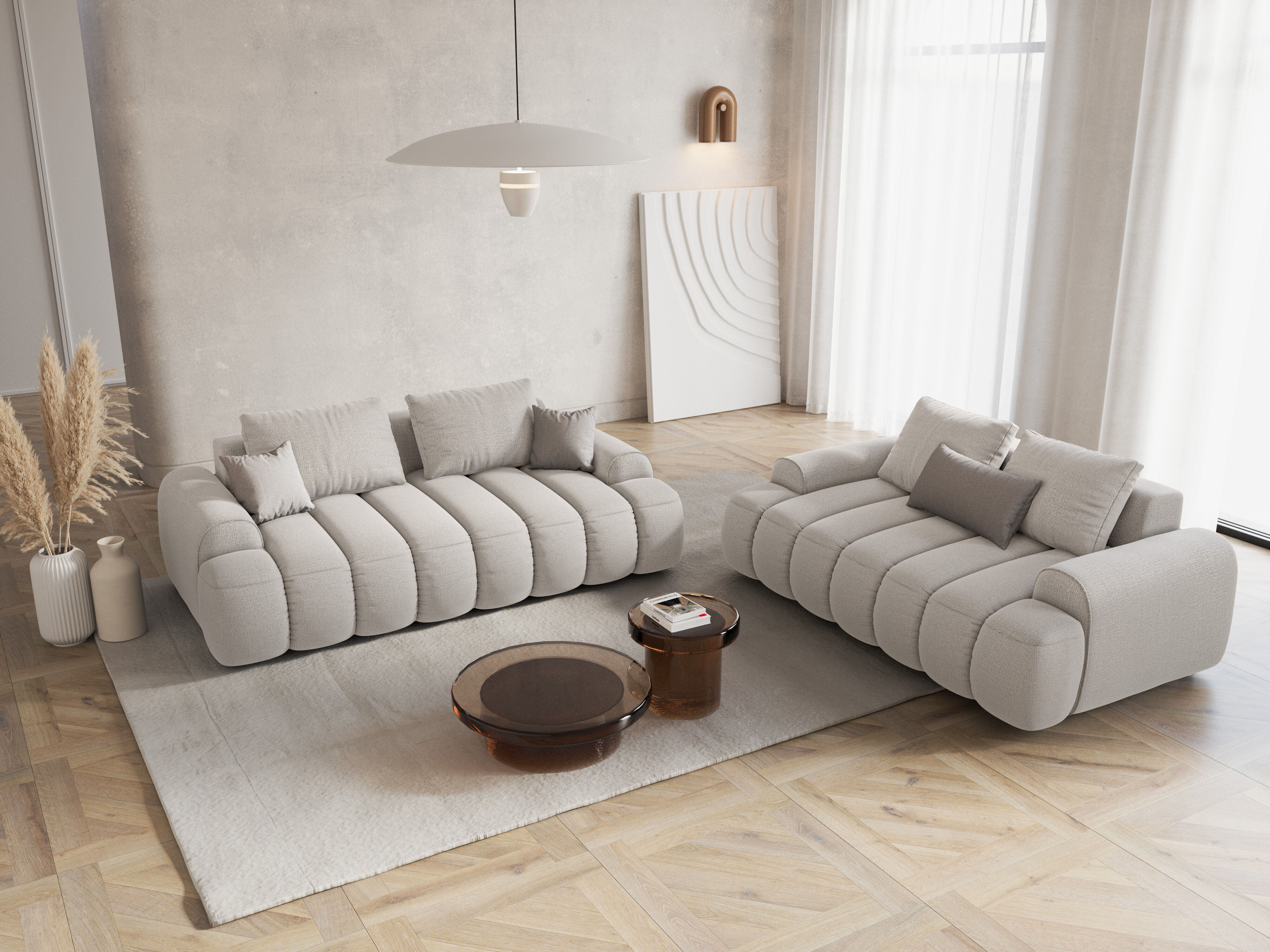 Canapé Kimi 3 Places beige - 200x100x84 cm - Vente Privée Maison ...