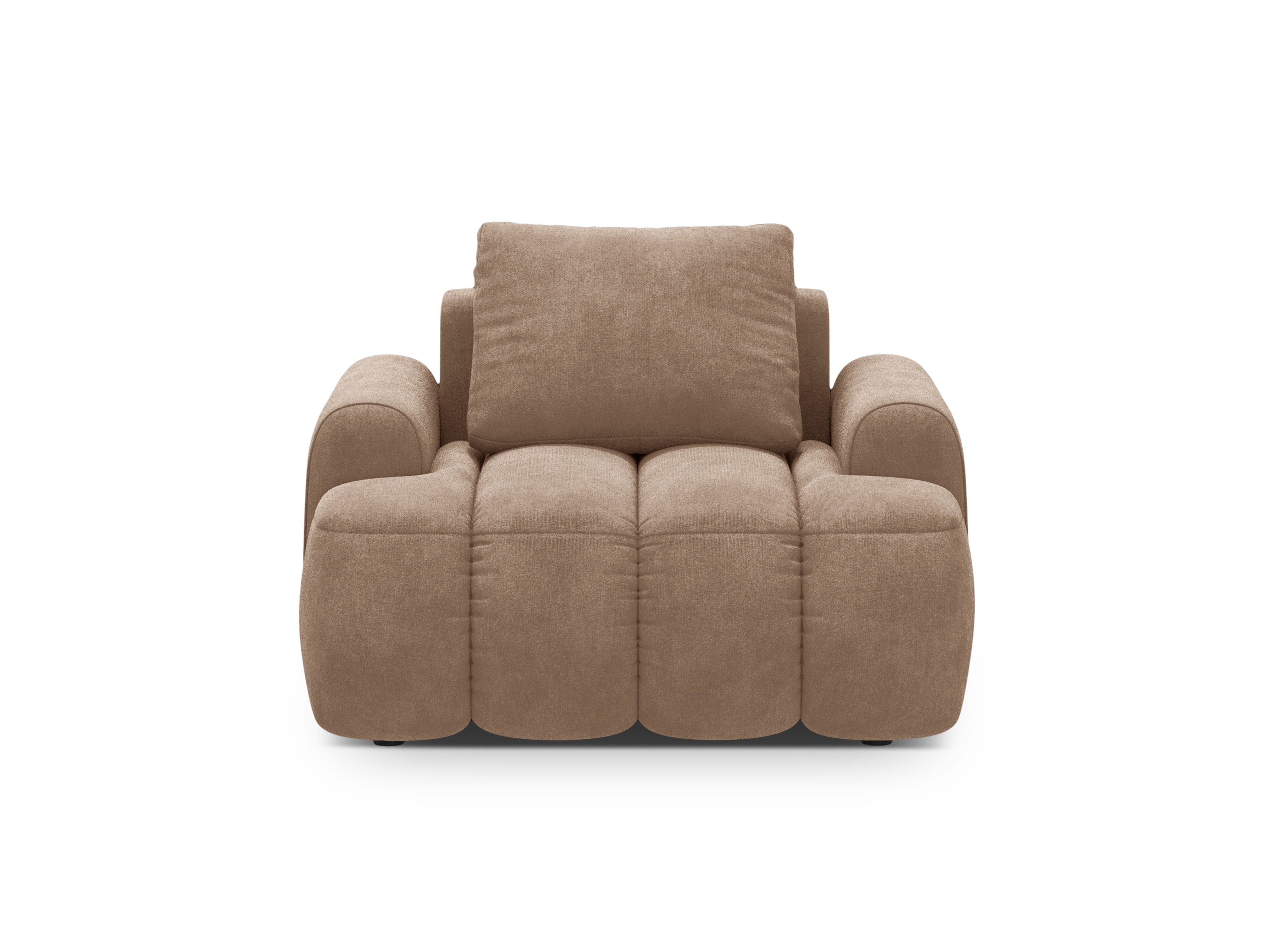 Fauteuil en velours Kimi 1 Place beige foncé - 95x85x84 cm - Vente ...