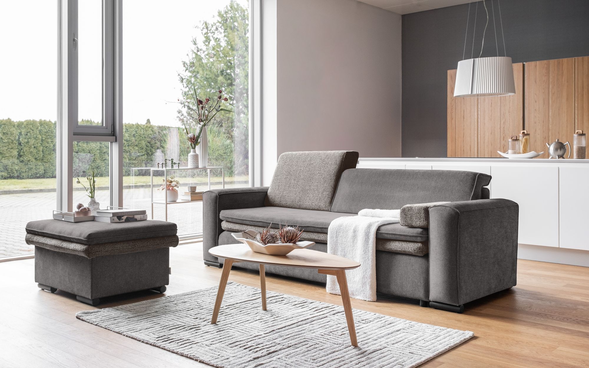 Canapé 3 Places Convertible Groovy Miu Gris foncé- 235x95x92/82 cm ...
