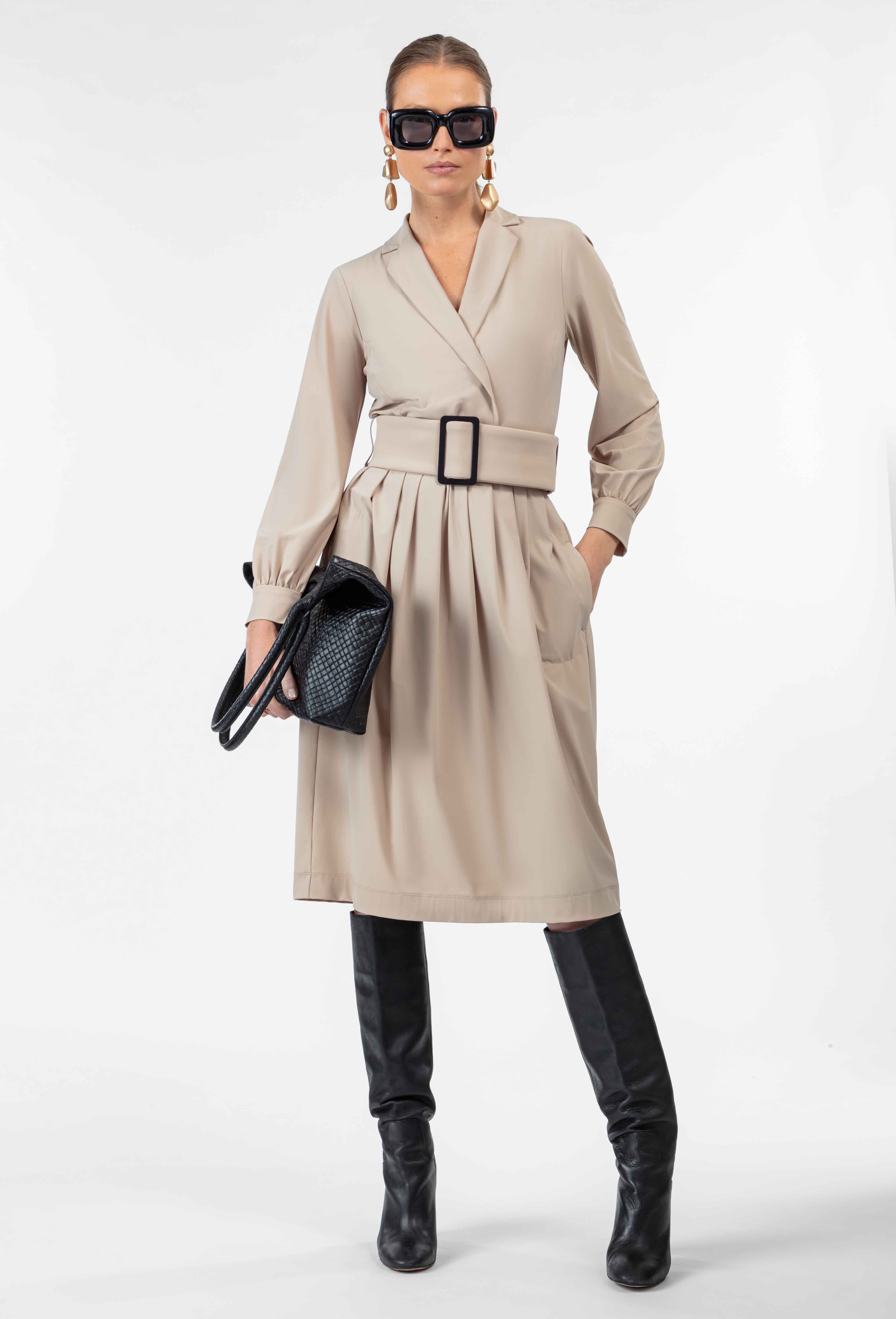 Robe avec ceinture Soline beige - Vente Privée Indies - BAZARCHIC