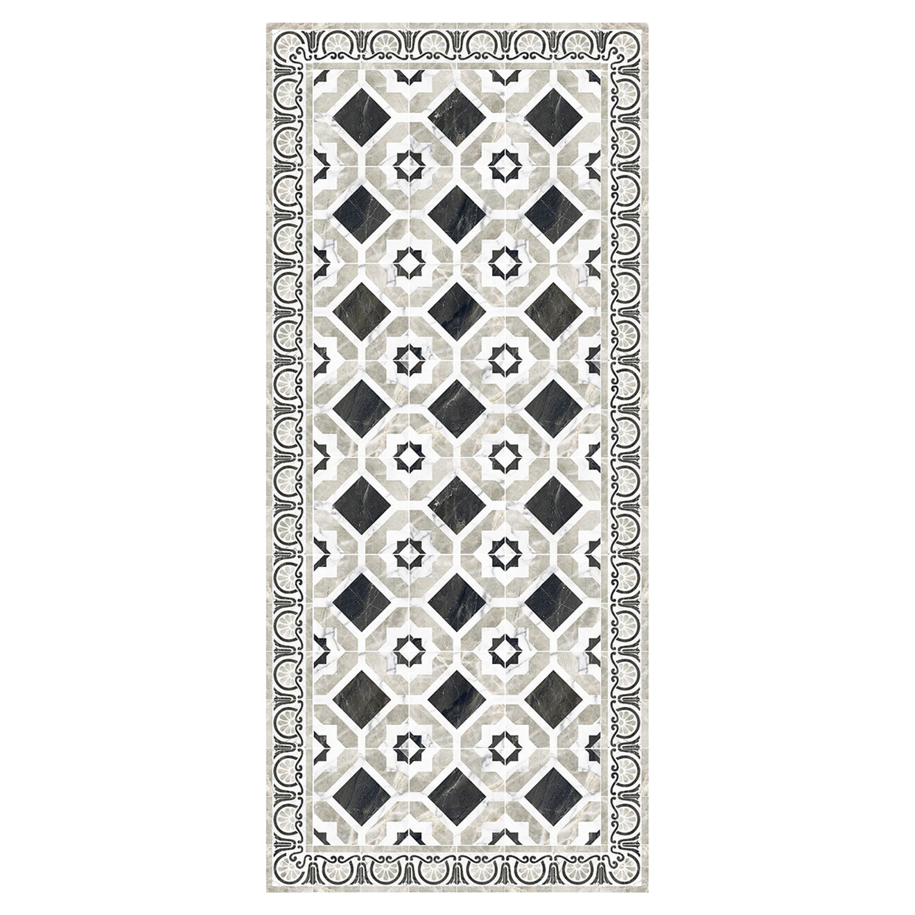Tapis vinyle Isis gris/noir - 200x266 cm - Vente Privée Floorart ...