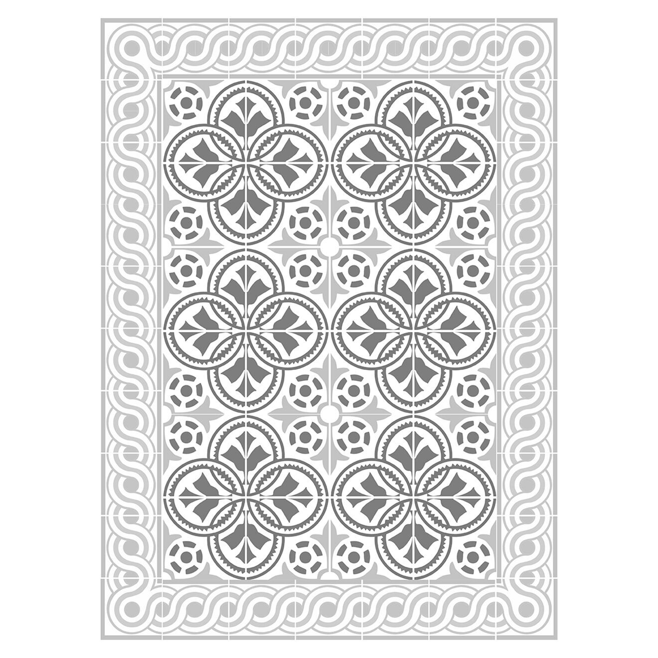 Tapis vinyle Greta blanc - 66x150 cm - Vente Privée Floorart - Bazarchic